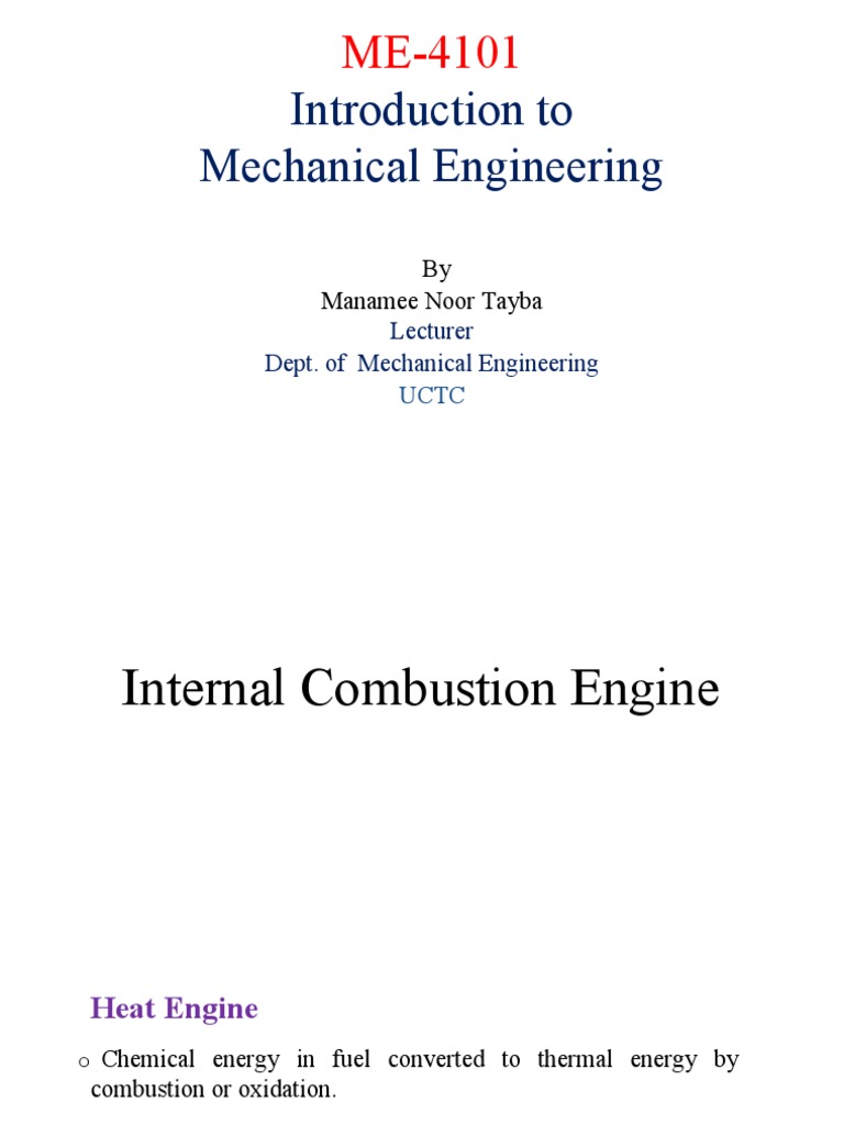 Introduction To Mechanical Engineering: by Manamee Noor Tayba | PDF ...