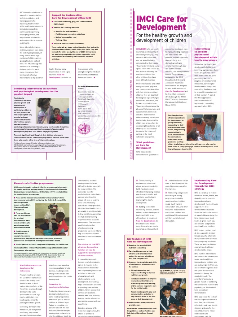Imci Care For Development | PDF | Child Development | Relationships