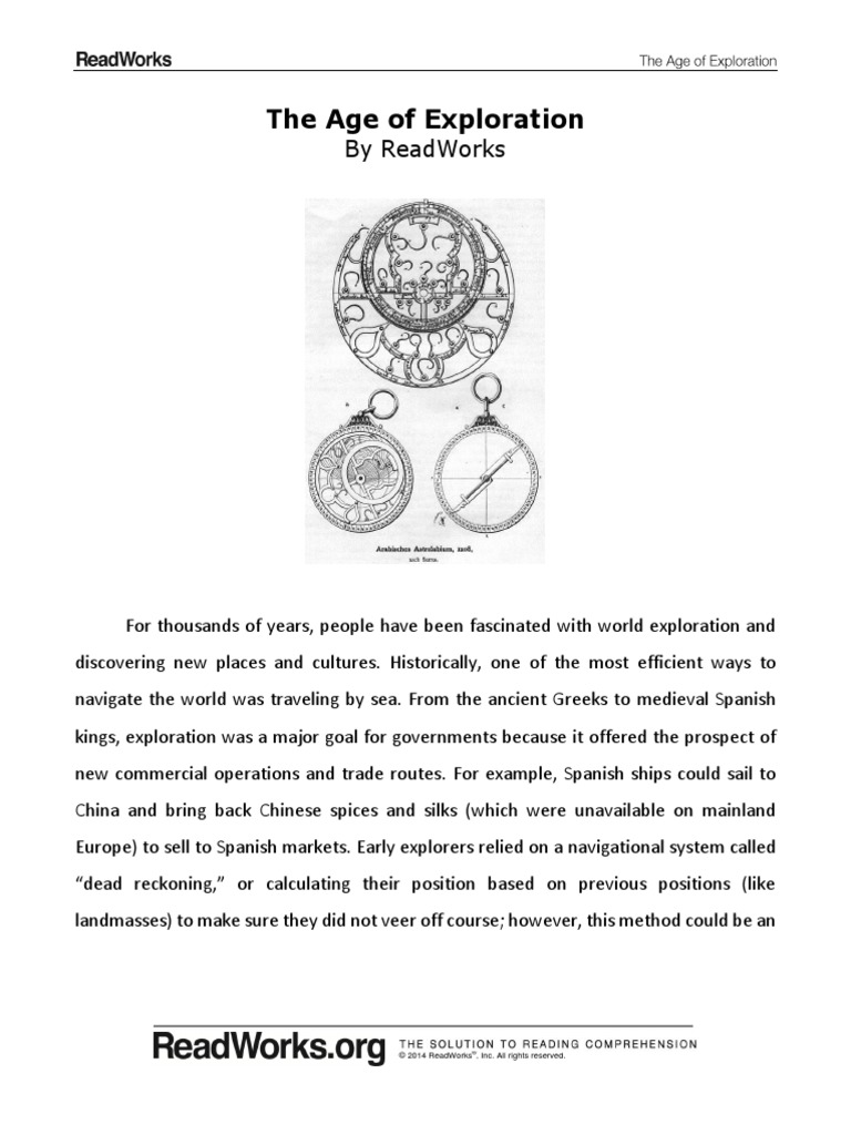 The Age of Exploration: by Readworks | PDF