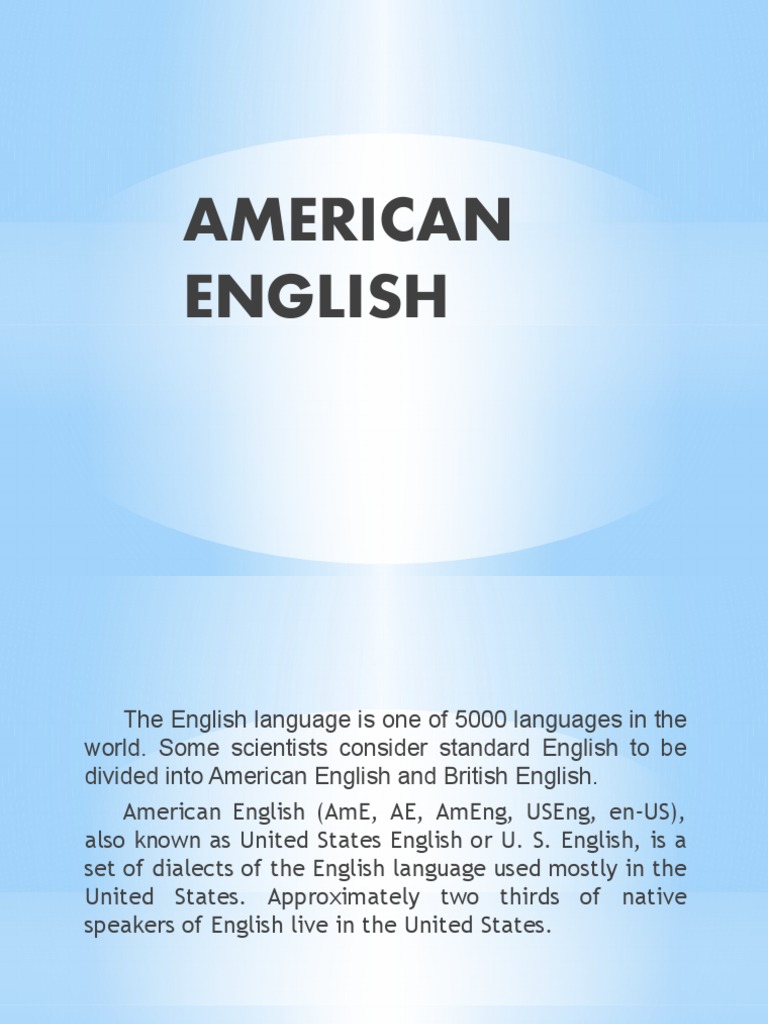 American English | PDF | English Language | Languages