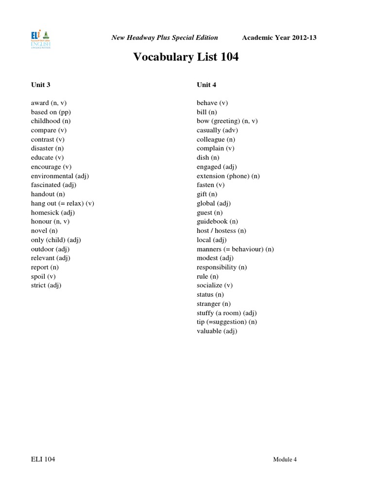 Unit 4 Vocabulary List Overview | PDF | Weather | Nature