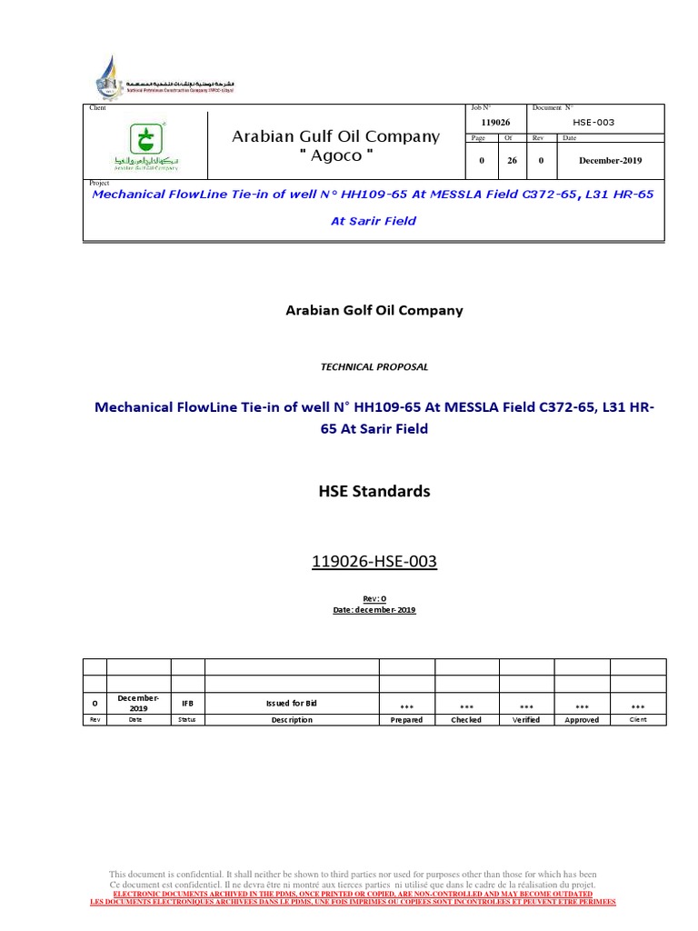 119026-HSE-003 HSE Standards | PDF | Personal Protective Equipment | Nature