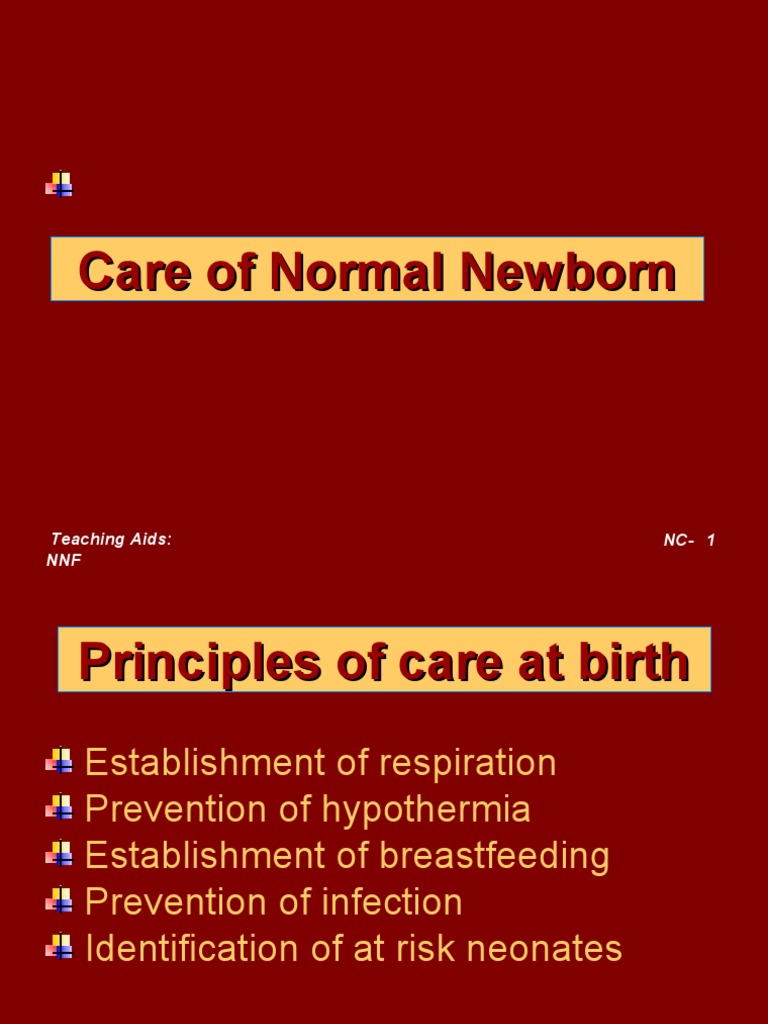 Guidelines for Care of the Normal Newborn from Birth through Infancy ...