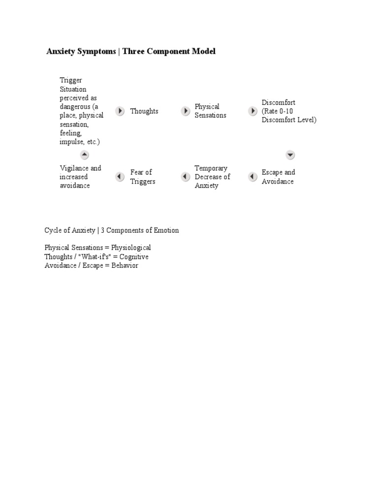 27 Anxiety Symptoms - 3 Component Model | PDF | Self-Improvement