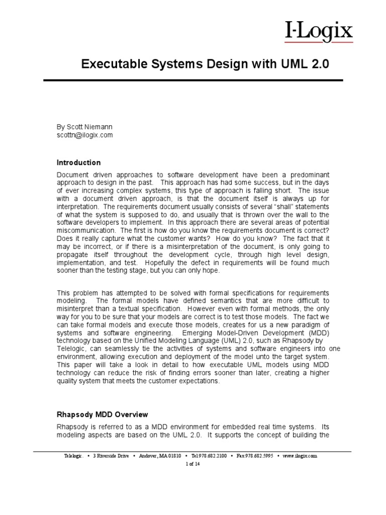 Executable System Design UML | PDF | Use Case | System