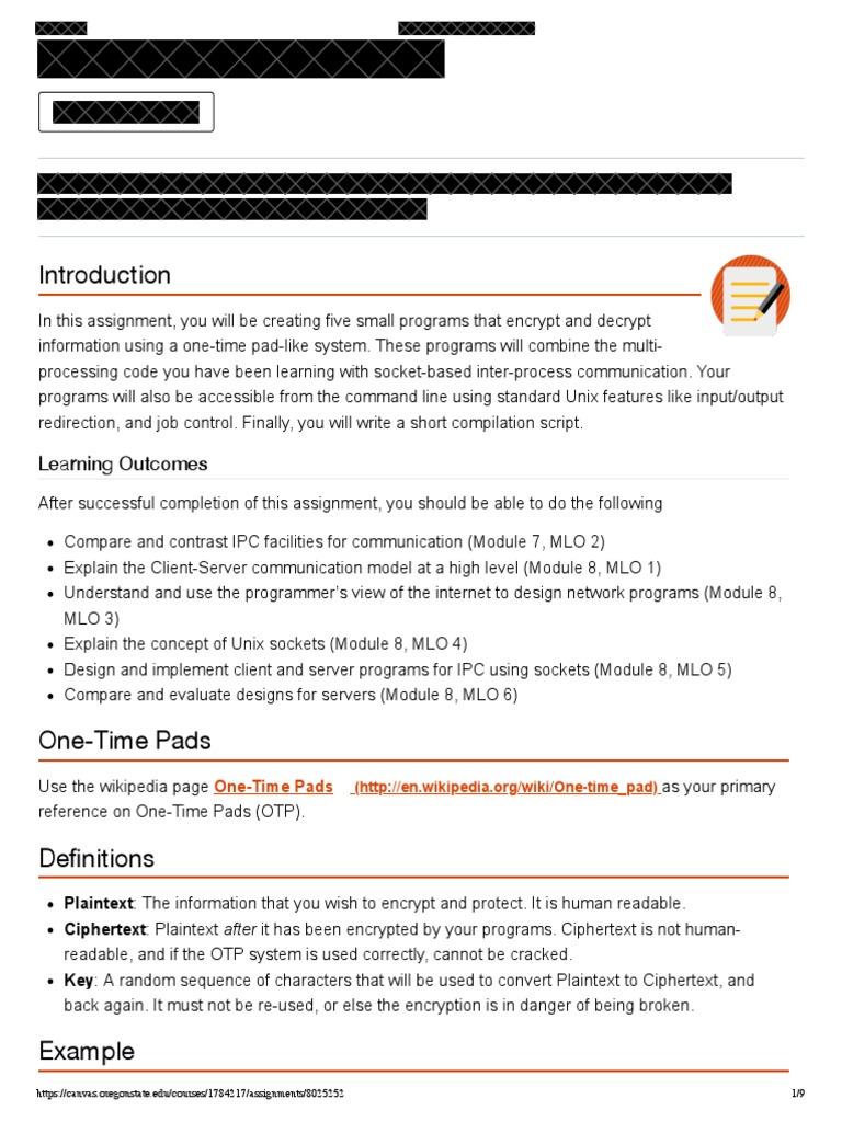 Assignment 5 - One-Time Pads | PDF