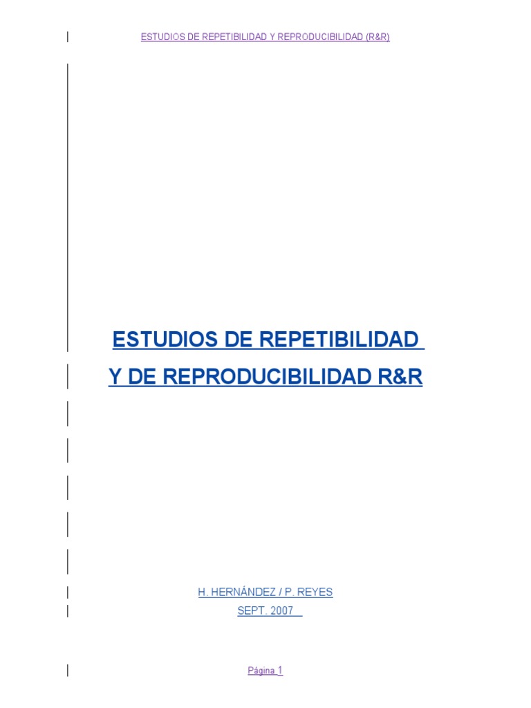 Estudios de Repetibilidad y de Reproduci | PDF | Exactitud y precisión ...