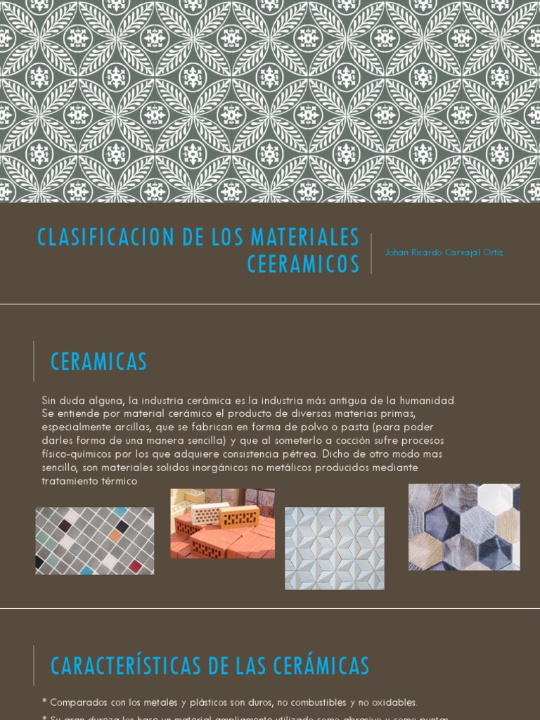 Clasificacion de Los Materiales Ceramicos PDF | PDF | Loseta | Cerámica