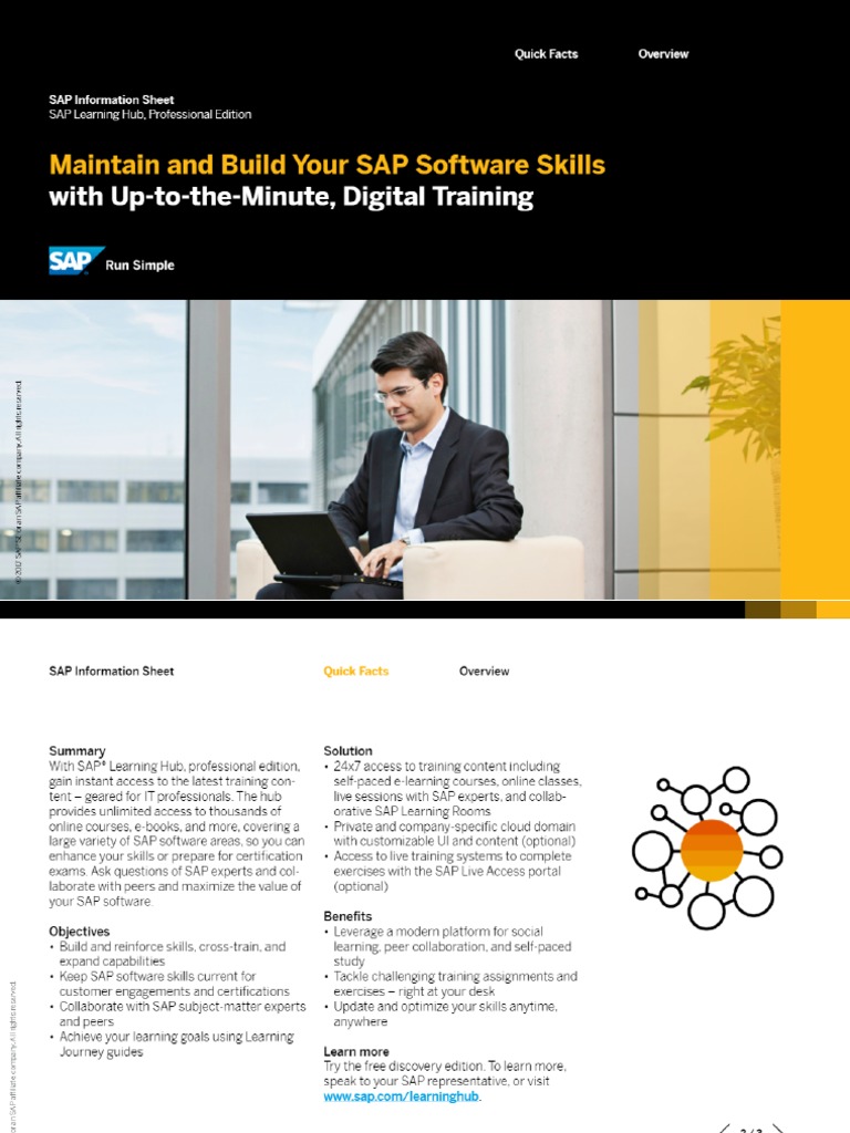 SAP Learning Hub Professional Edition Infosheet | PDF