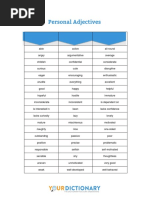 Adjective List Johari Window | PDF | Psychological Concepts | Psychology