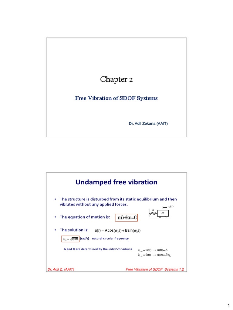 Free Vibration Analysis by Adil Z. | PDF | Friction | Ordinary ...