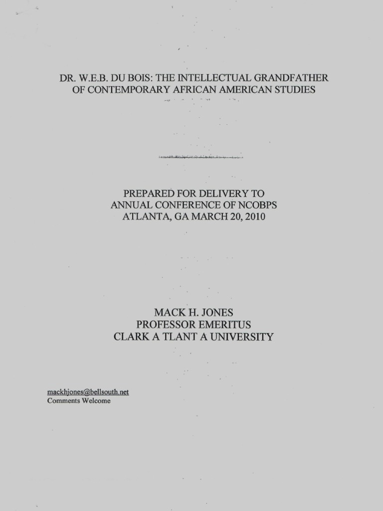 W.E.B. Dubois Grandfather of African American Studies | PDF