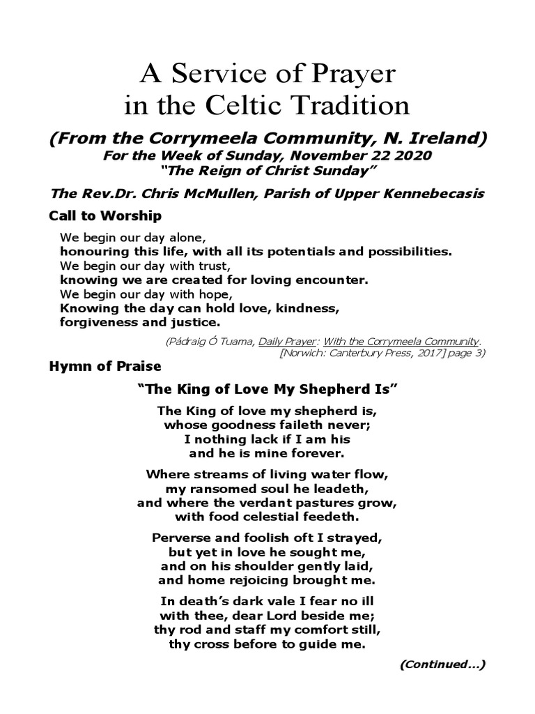 Celtic Prayer Corrymeela Nov.22'20 | PDF | Lord's Prayer | Prayer