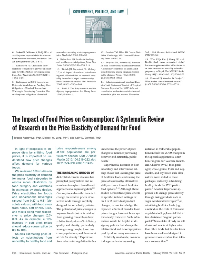 Food Price Impact on Consumption Patterns | PDF | Demand | Price ...