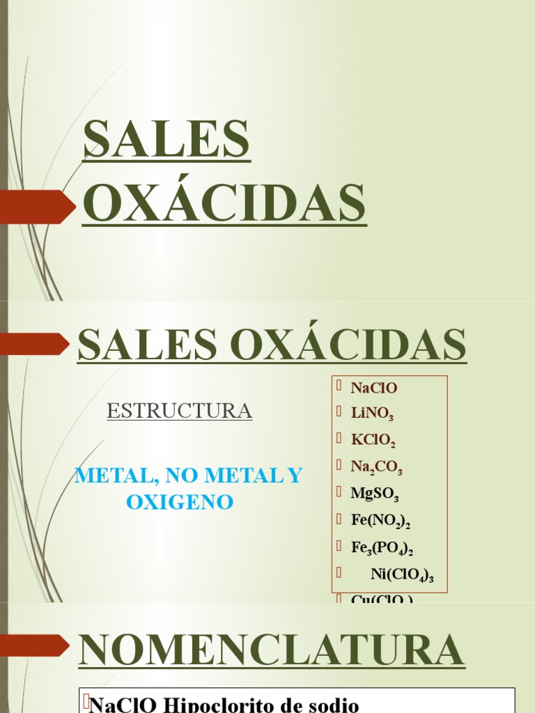 Sales Oxácidas | PDF | Ciencias sociales | Arte