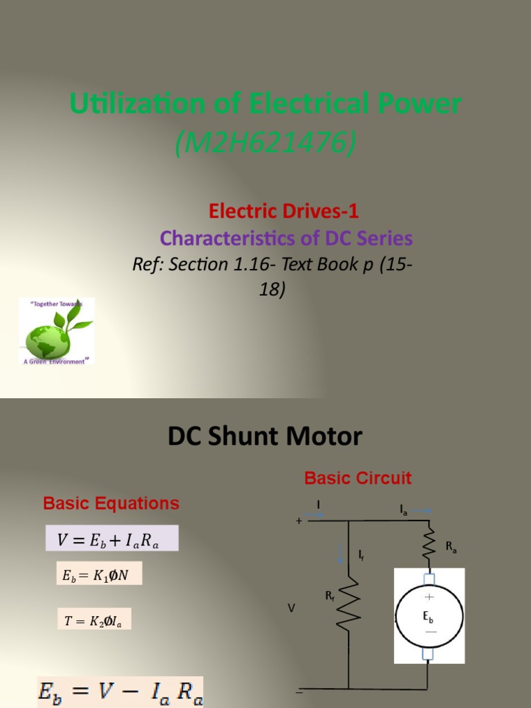 Lesson 8 - Electric Drives-Characterisitics of DC Motors | PDF