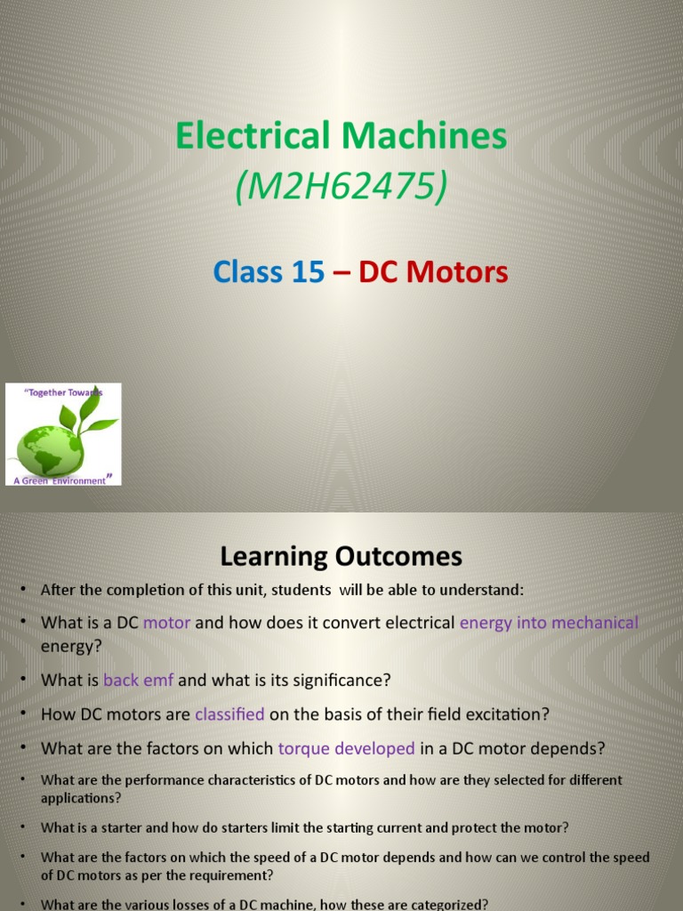 Class - 15 - DC Motors | PDF | Electric Motor | Force