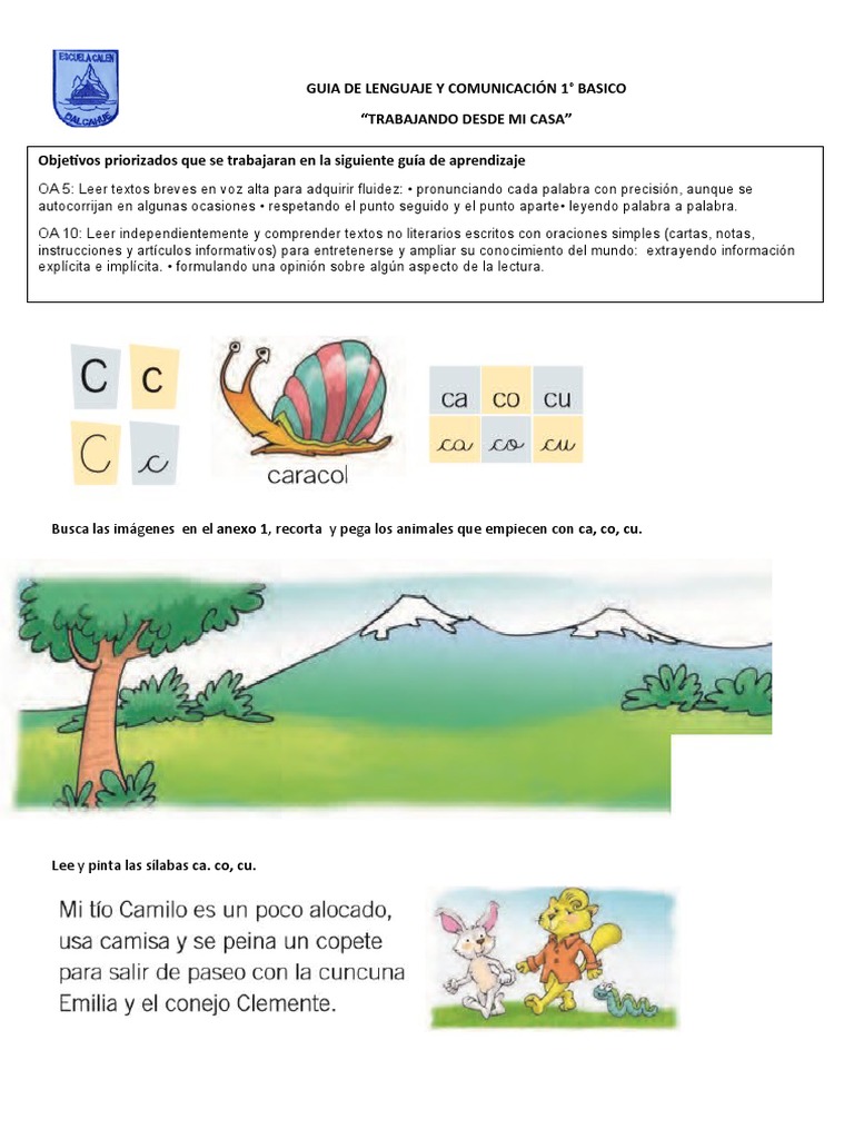 Actividades de lectura con sílabas ca, co, cu | PDF | Artes del ...