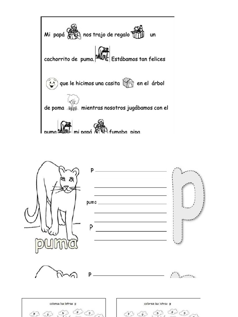 Fichas de Trabajo Con La Letra P | PDF