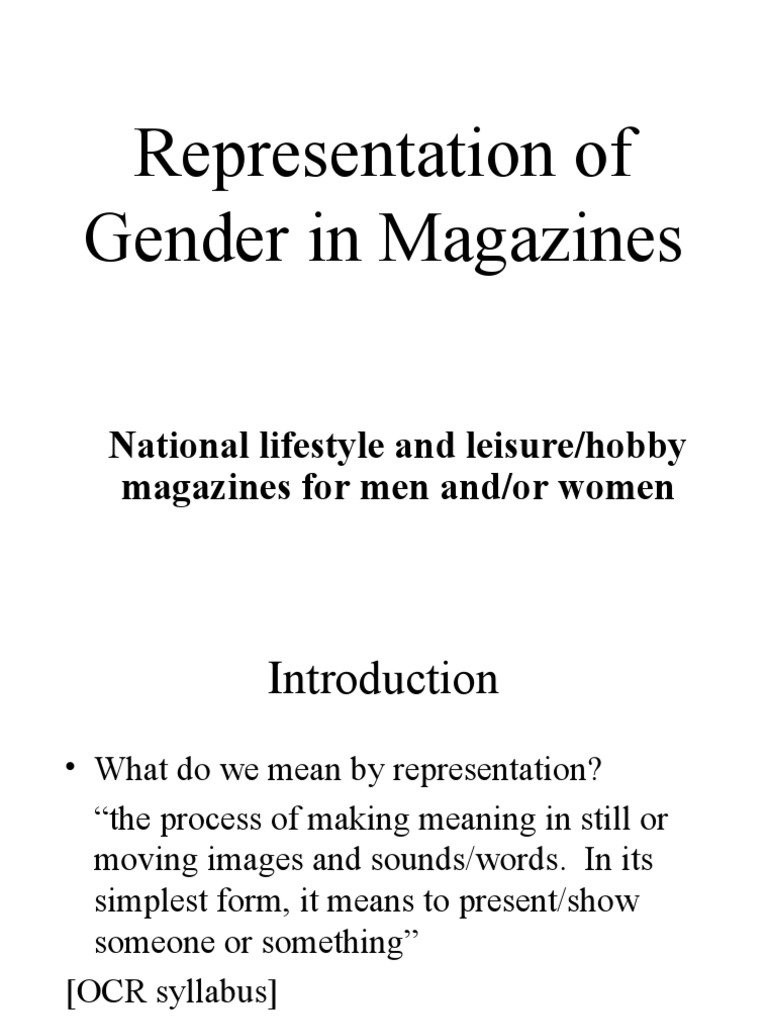 Magazine Images Gender in Magazines | PDF