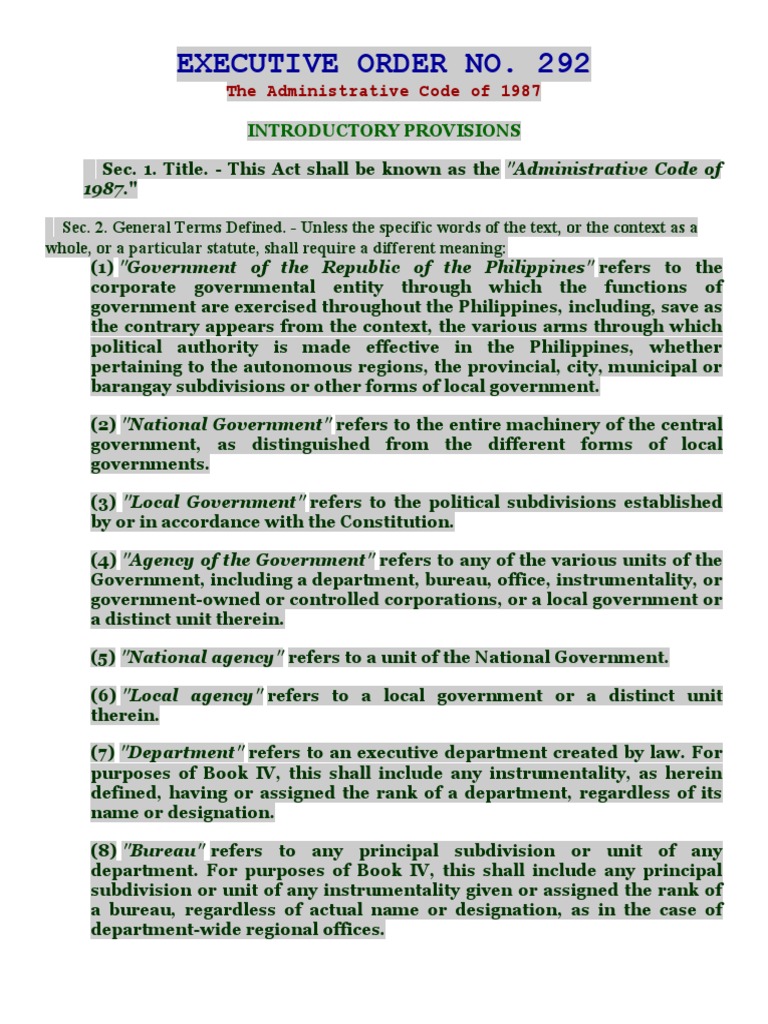 Administrative Code of The Philippines | PDF | Corporations ...