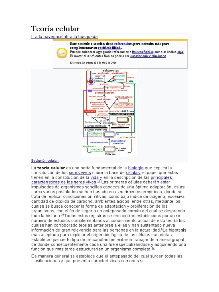 Fundamentos de la Teoría Celular | PDF | Biología Celular) | Organismos