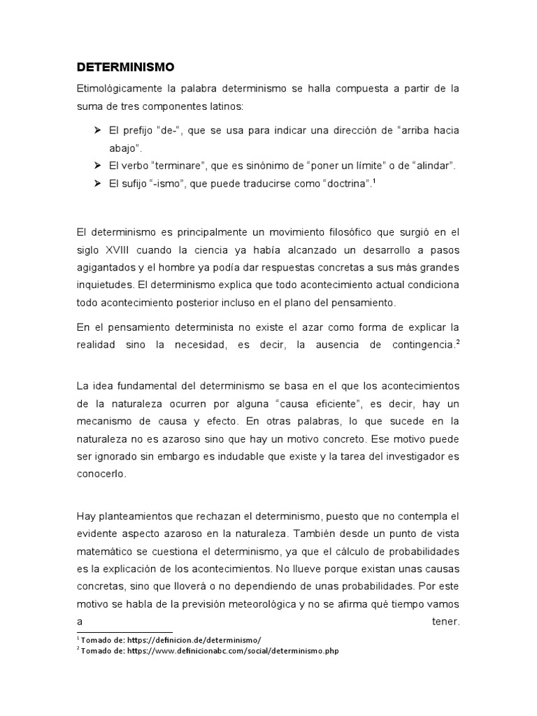 DETERMINISMO | PDF | Determinismo | Libre albedrío