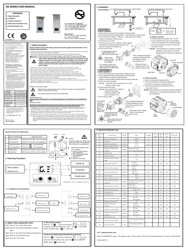 HO HSING GD - Series - IM - Ing | PDF | Electric Motor | Manufactured Goods
