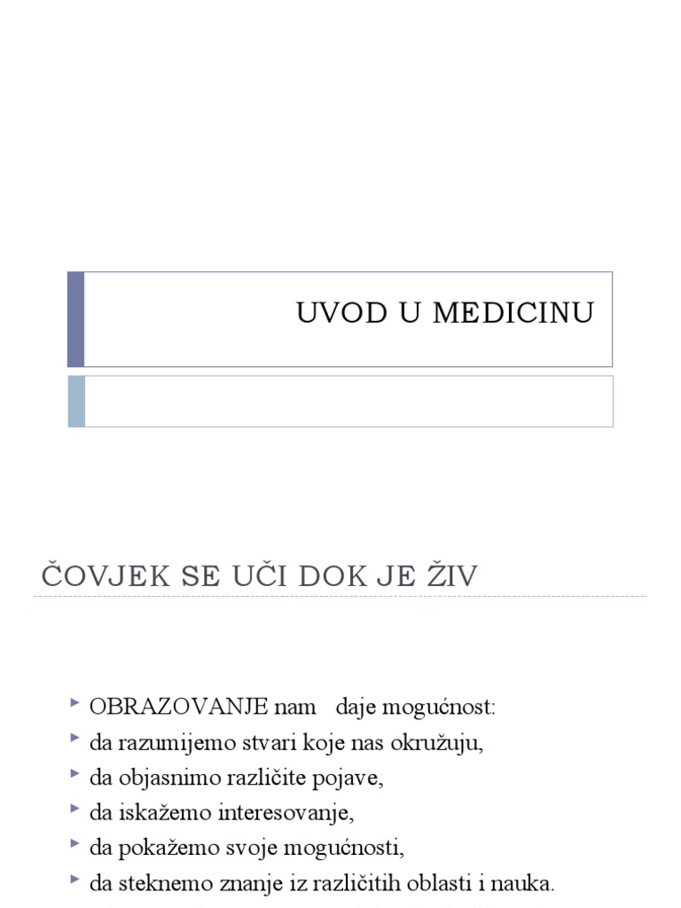 Uvod U Medicinu | PDF