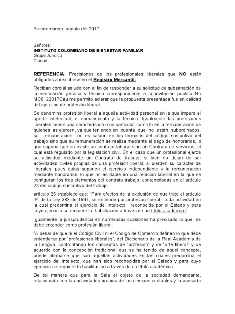 Profesiones Liberales en Colombia | PDF | Liberalismo | Derecho laboral