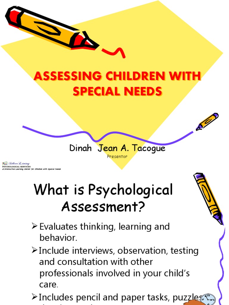 ASSESSING CHILDREN WITH SPECIAL NEEDS (For Teachers) - Leonard Final ...