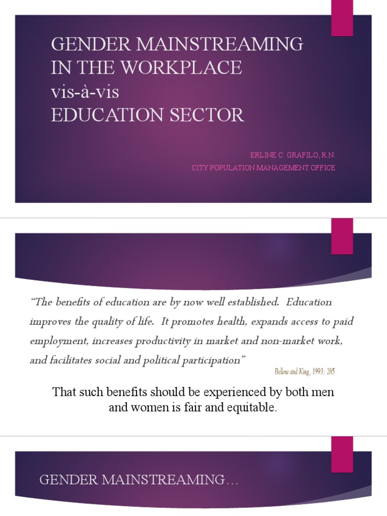 Gender Mainstreaming | PDF