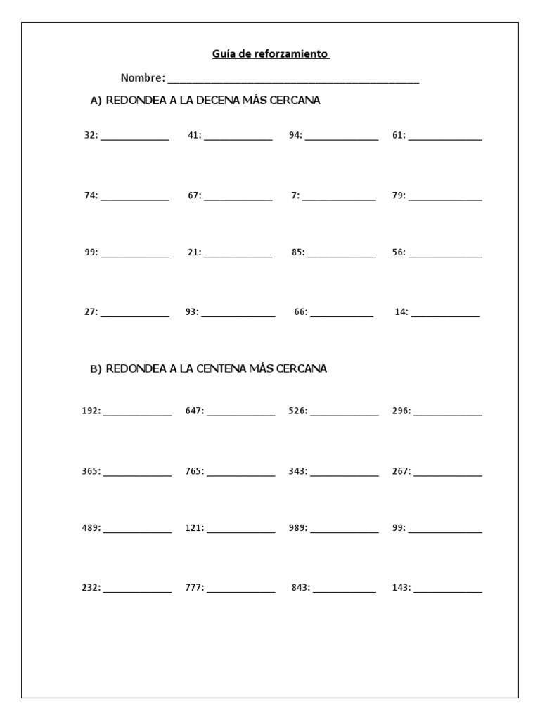 Redondeo y Multiplicación Básica | PDF
