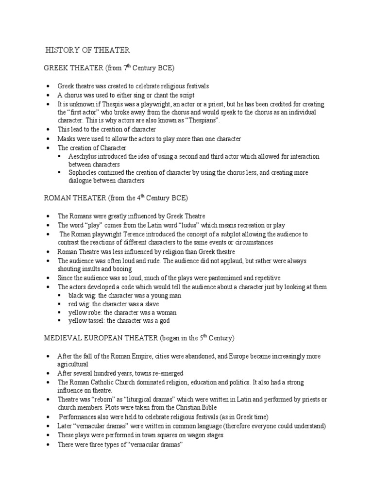 History of Theater | PDF | Commedia Dell'arte | Theatre