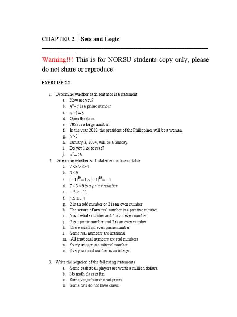 Logic Exercise | PDF | Numbers | Reasoning