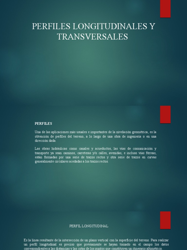 Perfil Longitudinal y Transversal | PDF | Curva | Tangente