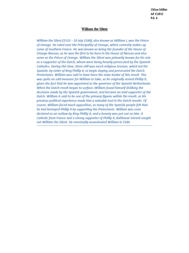 William The Silent | PDF