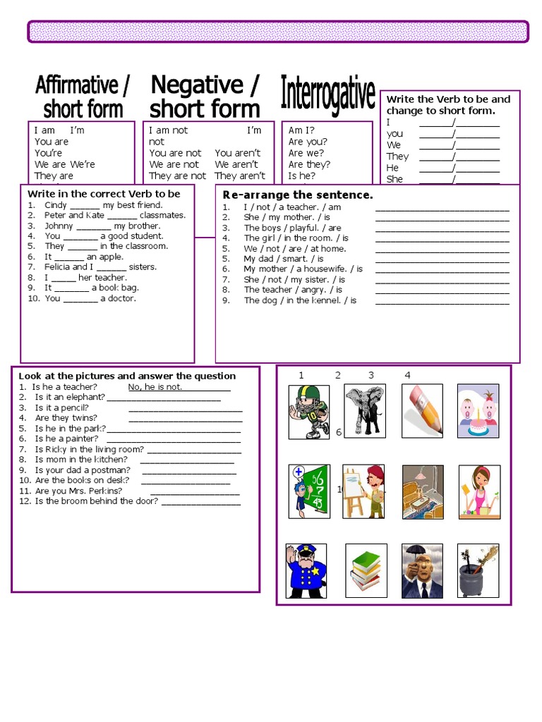 Verb To - Be Worksheet | PDF