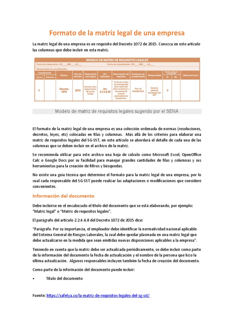 LLenado Del Formato de La Matriz Legal | PDF | Matriz (Matemáticas ...