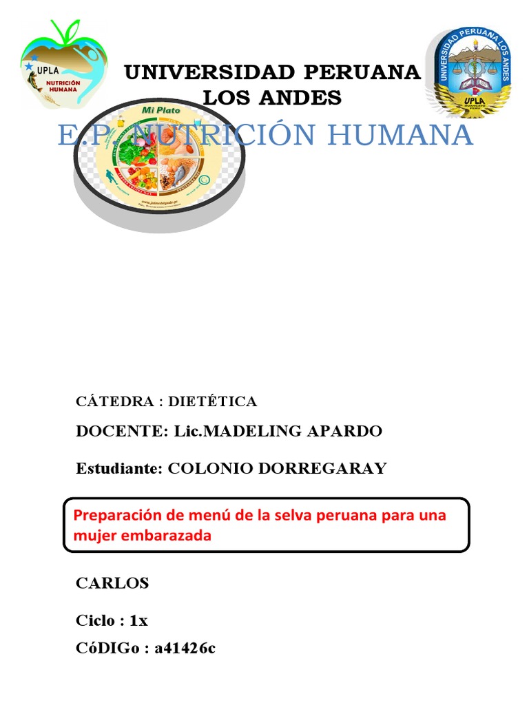 Menú Selva para Embarazadas con Anemia | PDF