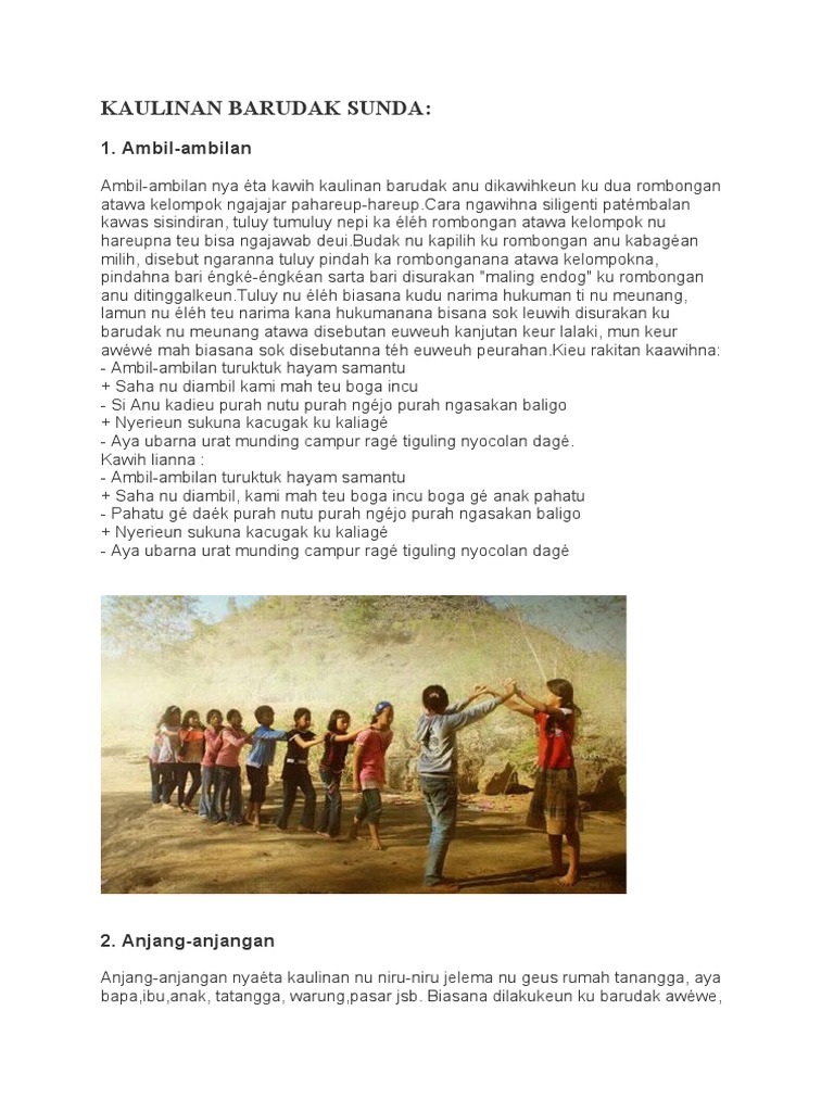 Kaulinan Barudak Sunda | PDF