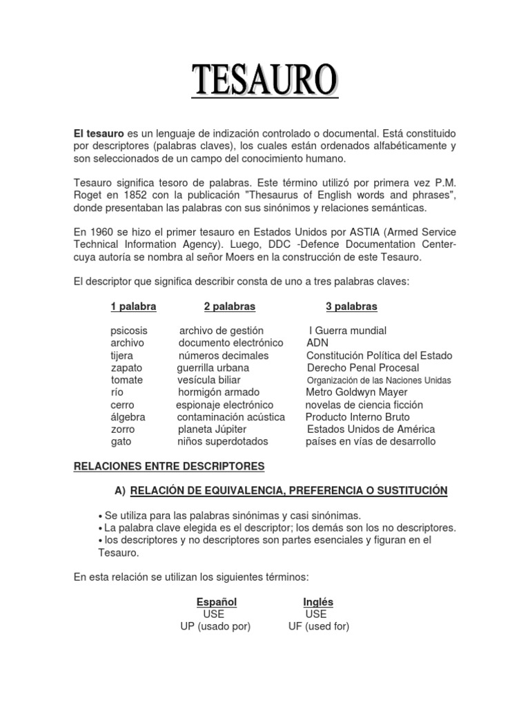 Tesauro 2020 | PDF | Ciencias de la Información | Idiomas