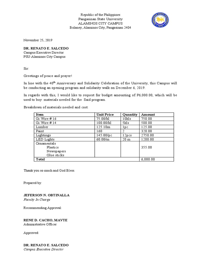 Christmas Tree Budget Proposal | PDF