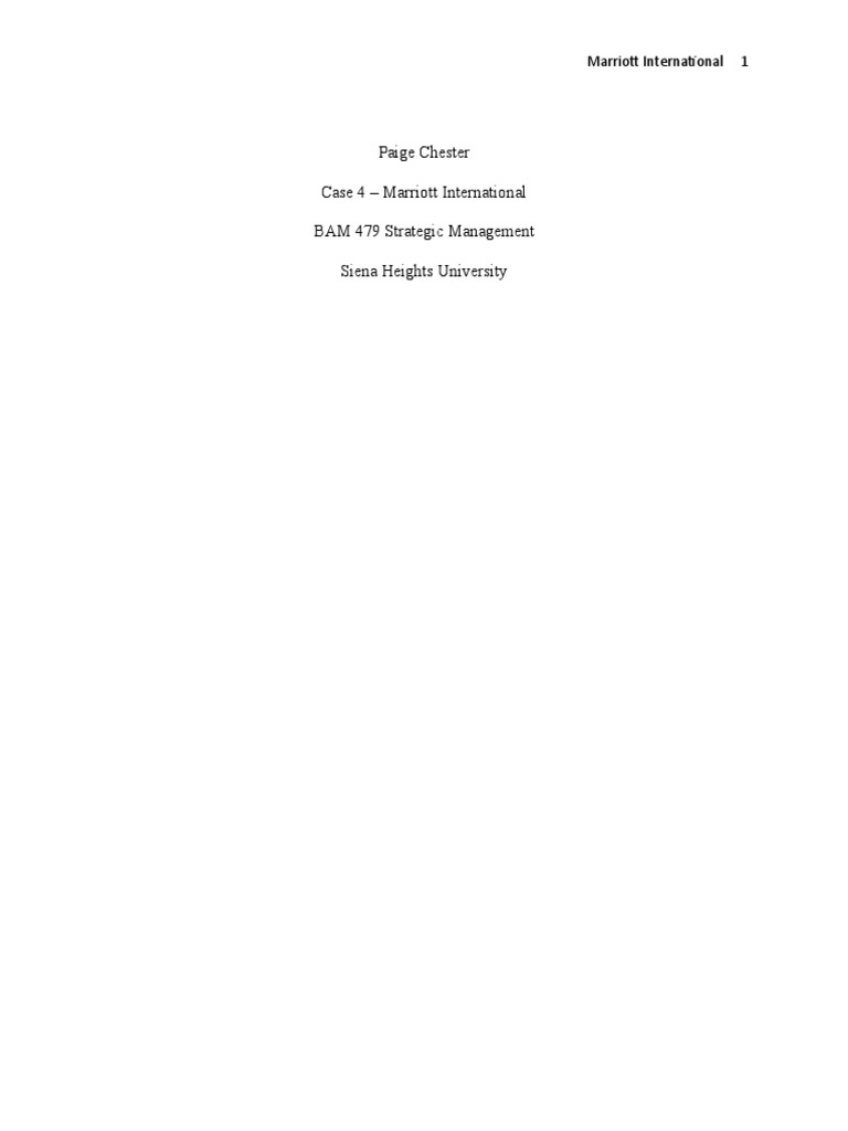 Marriott's Vision and Mission Analysis | PDF | Marriott International ...