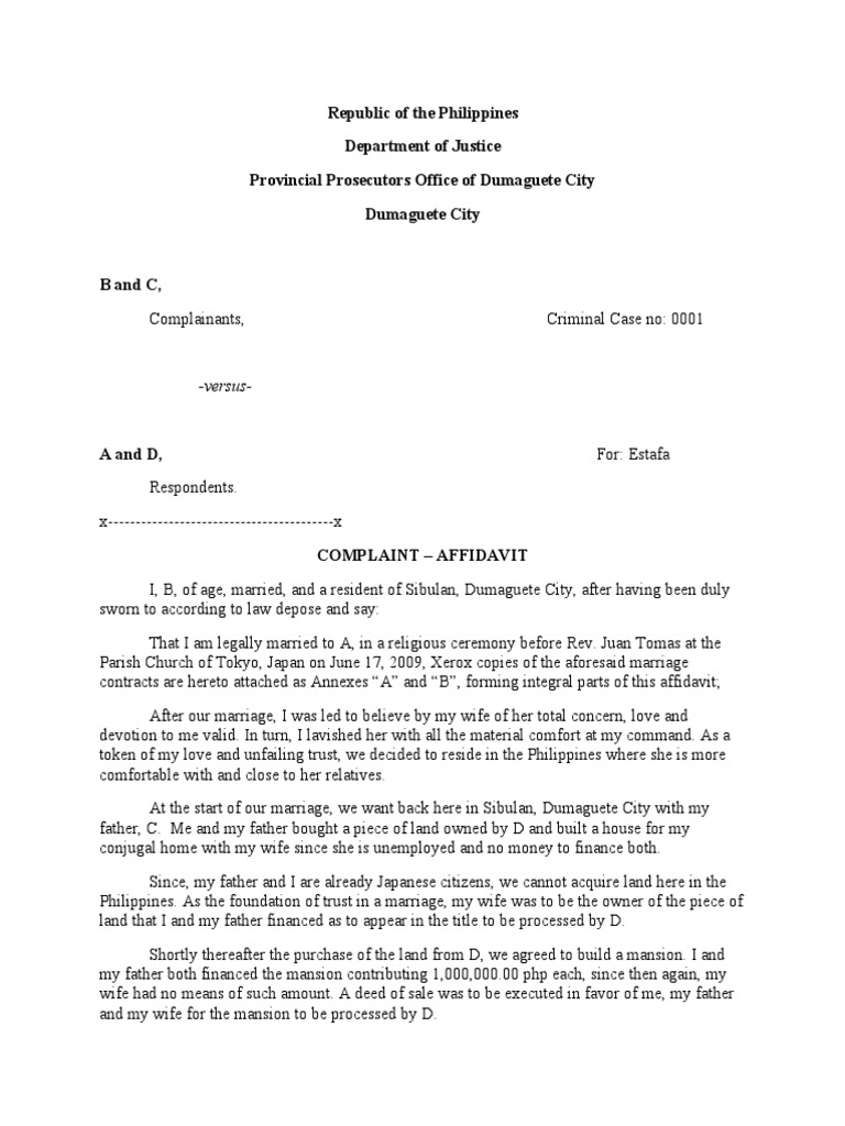 Criminal Complaint - Affidavit | PDF | Marriage | Justice