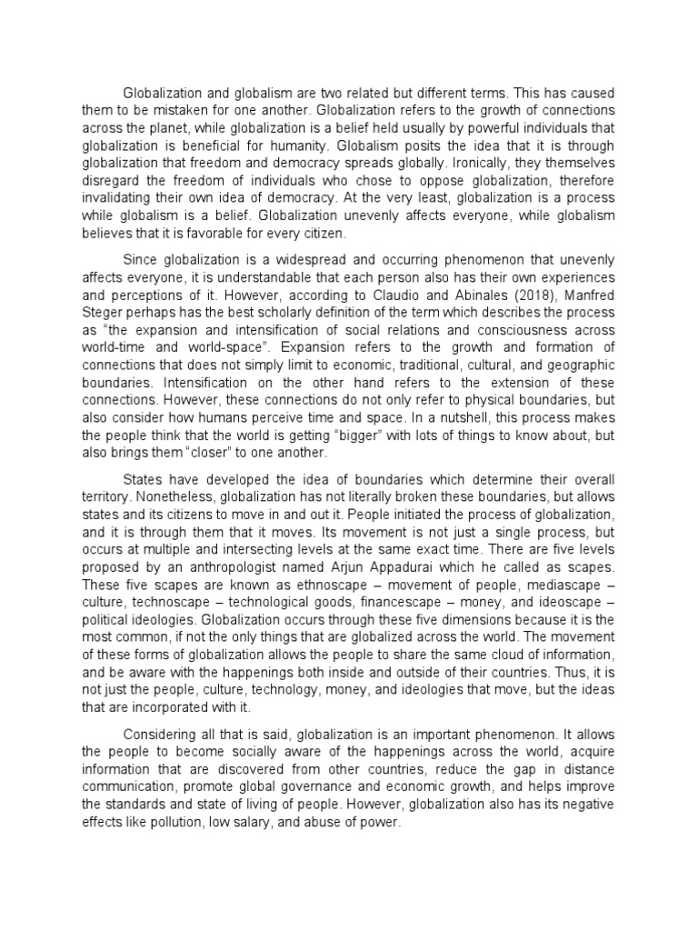 Globalization, Globalism, Globalization Scapes | PDF | Idea | Globalization