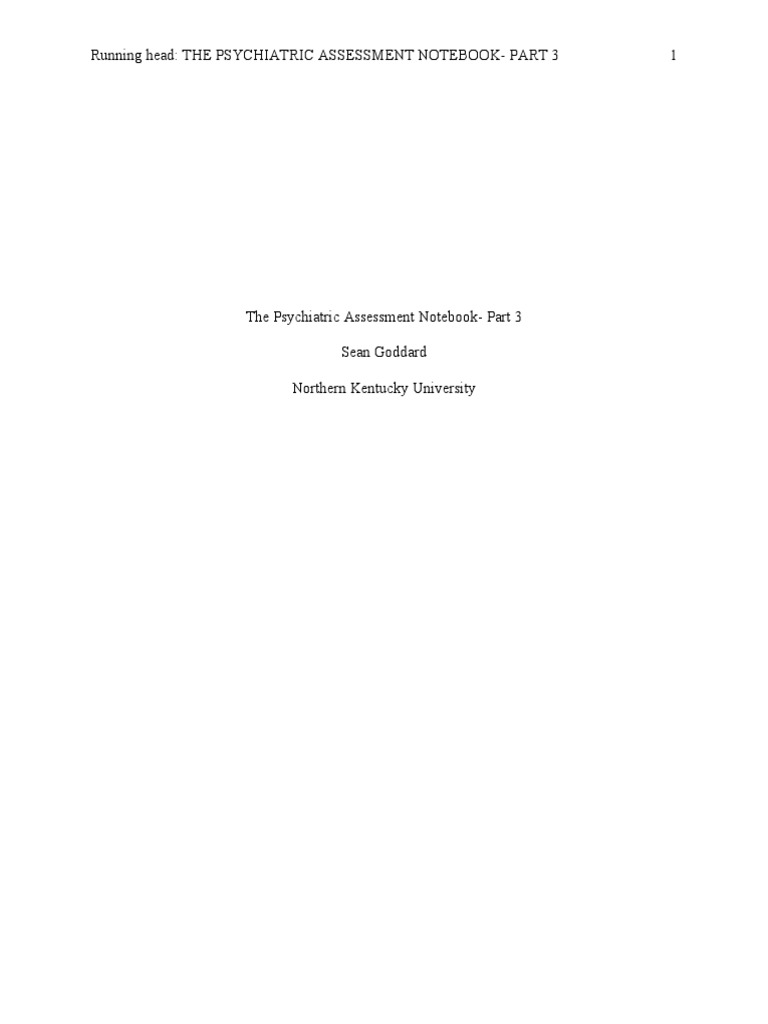 The Psychiatric Assessment Notebook | Download Free PDF | Medical ...