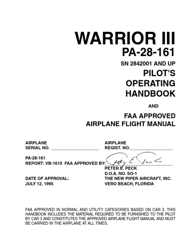 POH (Pilot Hand Books) Warrior III | PDF | Airplane | Aviation