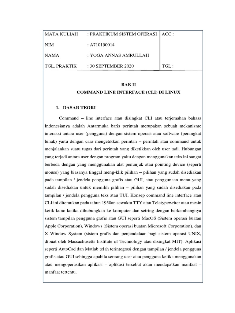 CLI Linux: Dasar, Percobaan, dan Tugas | PDF
