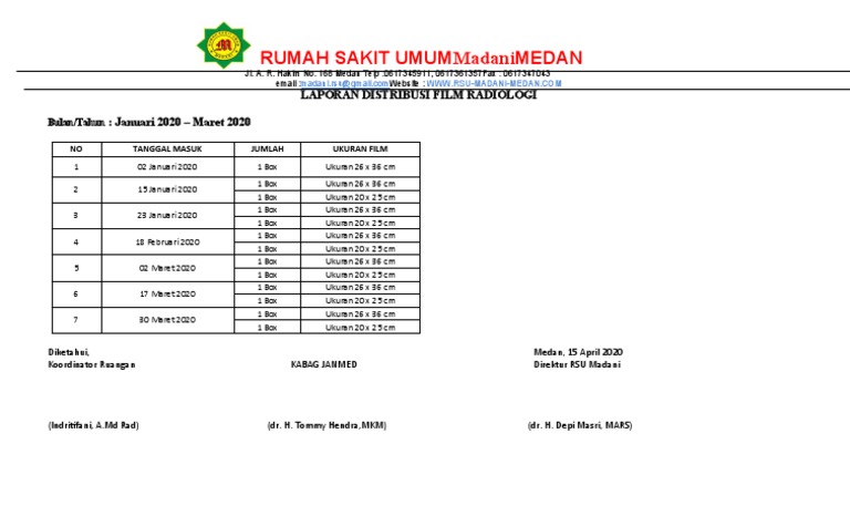 Laporan Triwulan Film Radiologi | PDF